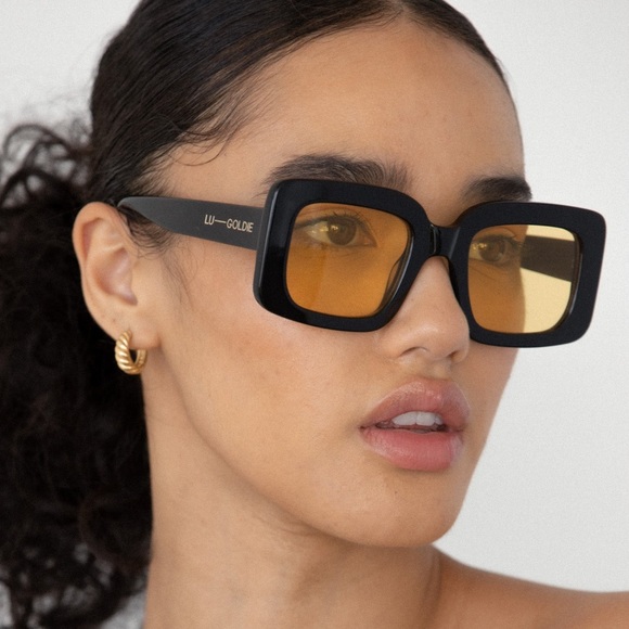 LU GOLDIE | Accessories | Lu Goldie Mia Sunglasses Black Frames Lemon ...